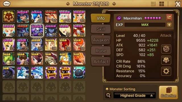 SUMMONERS WAR ACCOUNT Global 2 Ld Maximillian Eleanor *ruche non liée ...