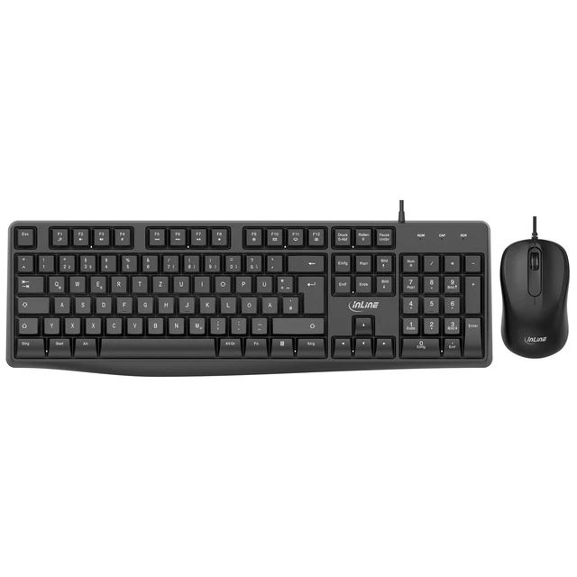 INLINE® BASIC DESKTOP II, Tastatur-Maus Set, USB-Kabel, Standard DE ...