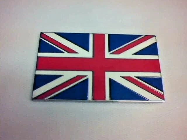 UNION JACK METAL Enamel Badge With Self Adhesive For Classic Cars Motor ...