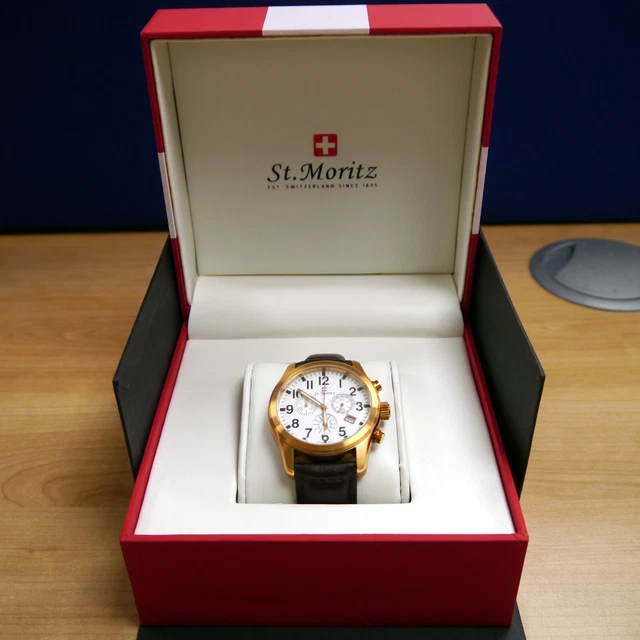 ST. MORITZ ROTARY Chronograph Men's Leather Strap Watch GS03609/18 £85. ...