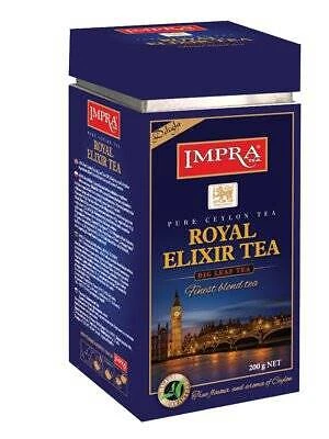 IMPRA ROYAL ELIXIR Pure Ceylon Big Leaf Loose Leaf Tea can 200g Chaj ...