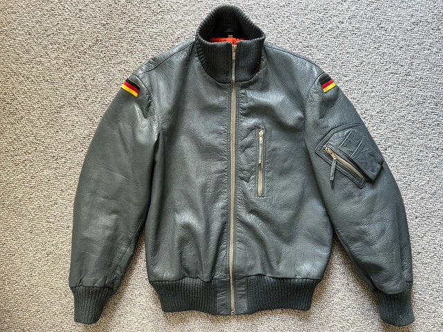 1980S GERMAN BUNDESWEHR Luftwaffe Goatskin Leather Flight Jacket 178-88 ...