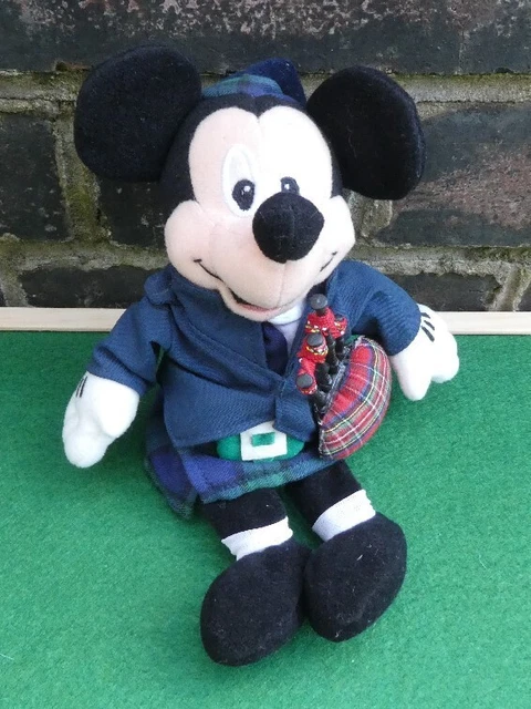 WALT DISNEY HIGHLAND Mickey Mouse Soft Plush Toy With Bagpipes Scottish ...