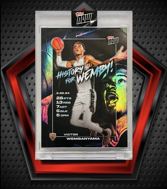 VICTOR WEMBANYAMA RC *30/49* 2023-24 Topps NOW History For Wemby! Blue ...