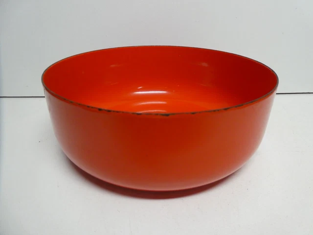 VINTAGE HEAVY RED Enamel Finel Bowl Scandinavian Mid Century EUR 54,55 ...