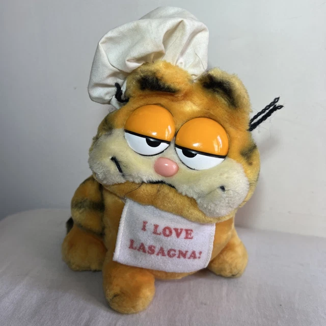 GARFIELD SOFT PLUSH Toy I Love Lasagna 8” 1981 Dakin £17.99 - PicClick UK