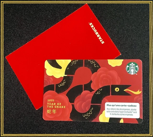 🇨🇦 CANADA 2025 Starbucks Snake “ I “ Marker Gift Card With Envelope ...