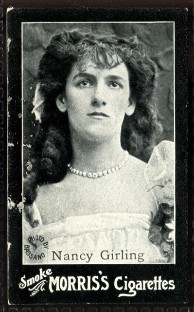 TOBACCO CARD, B Morris, ACTRESSES Black & White, 1898, Nancy Girling ...