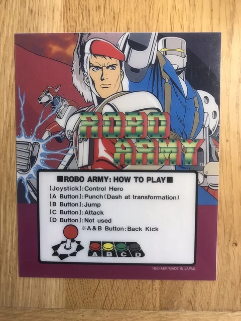 MINI MARQUEE ROBO Army Neo Geo Mvs Snk Arcade No Console Aes Cd Cdz ...