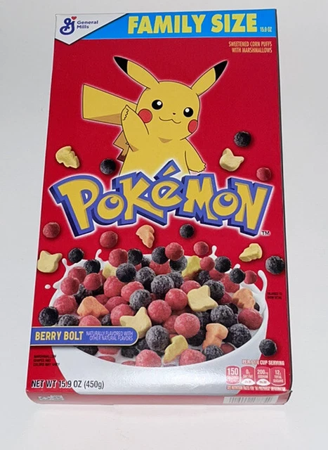 GENERAL MILLS POKEMON Cereal Puffs, Berry Bolt - 17oz Cornflakes £8.33 ...