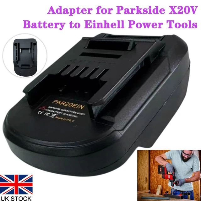 BATTERY ADAPTER FOR Parkside x20V Converts to for Einhell Power X ...