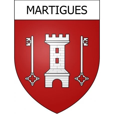 MARTIGUES 13 VILLE Stickers blason autocollant adhésif Taille:17 cm EUR ...