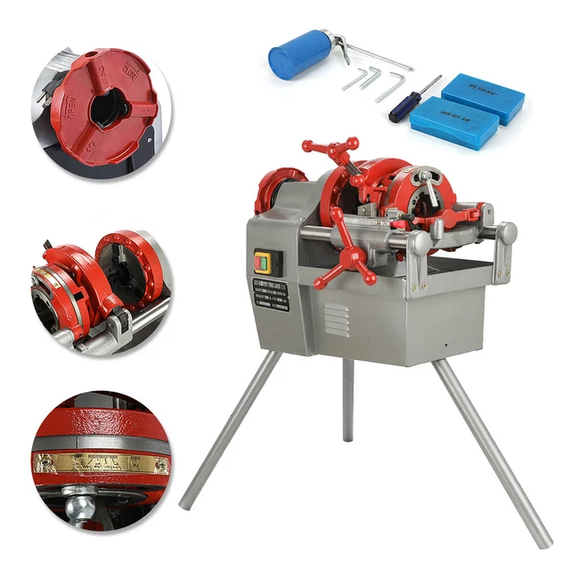 ELECTRIC PIPE THREADER Machine 750W 1/2"-2" NPT Pipe Threading Machine ...