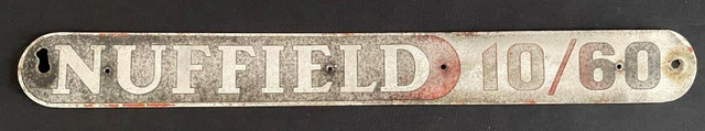 NUFFIELD 10/60 TRACTOR Aluminum Bonnet Badge Emblem Insignia Original £ ...
