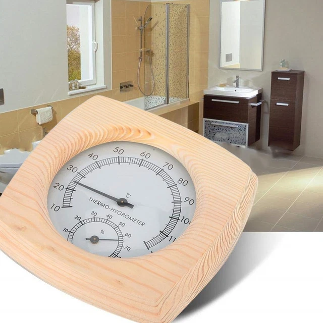 WOODEN HYGROMETER & Thermometer Combination for Optimal Sauna ...
