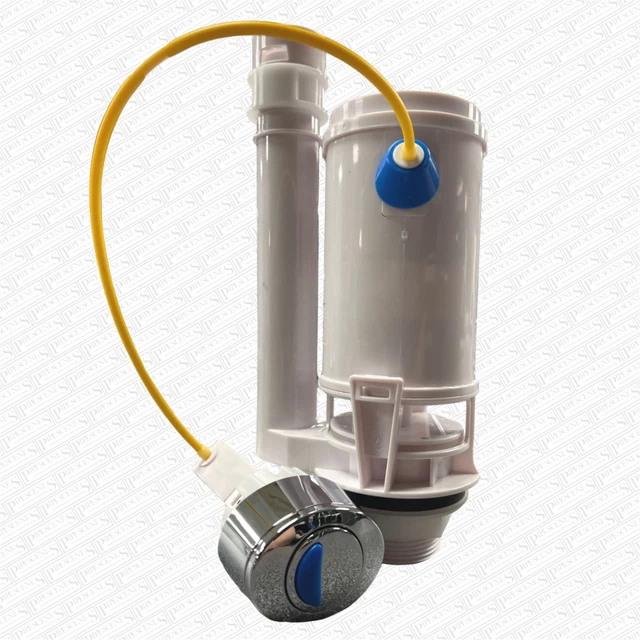 WRAS APPROVED TOILET Push Button Dual Flush Cistern Syphon Valve Yellow ...