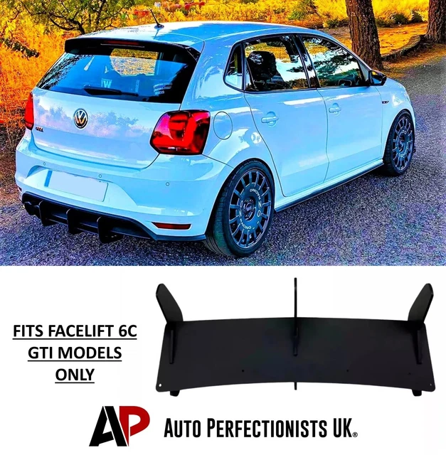 VW POLO MK5 6C GTI Gloss Black Rear Blade Fin Diffuser Spoiler Body Kit ...