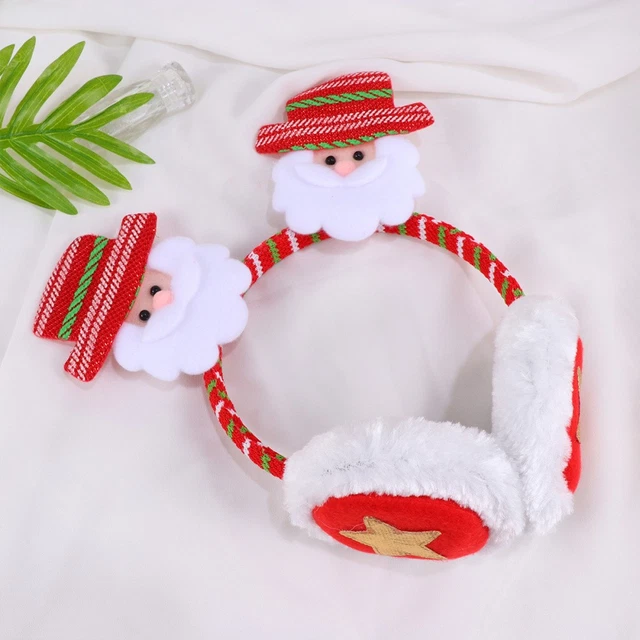 2 PCS CHRISTMAS Hair Accessories Cartoon Thick Earmuffs Cheistmas ...