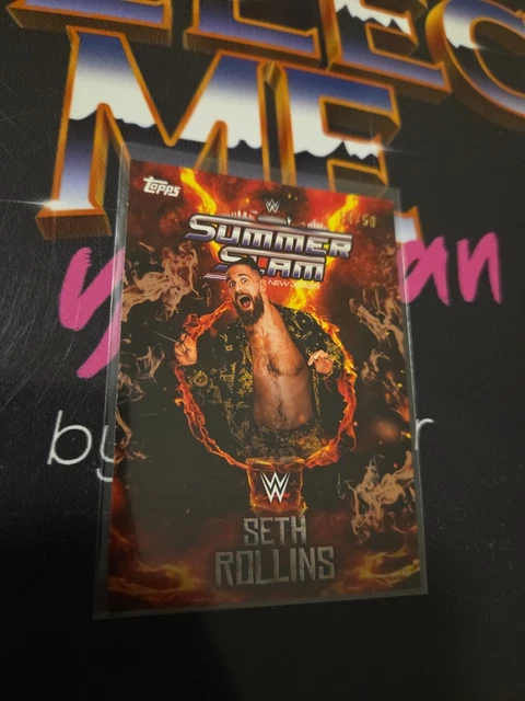 TOPPS WWE SETH Rollins Summerslam 2025 numbered /50 Wrestling Trading Card EUR 19,95 - PicClick DE