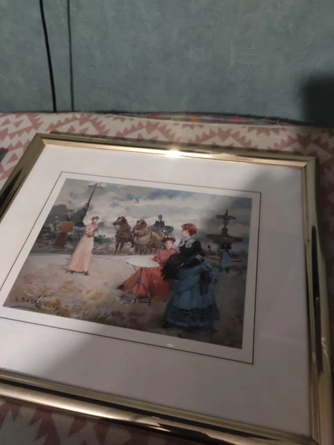 ANCIEN TABLEAU LITHOGRAPHIE scene de genre signé EUR 7,00 - PicClick FR