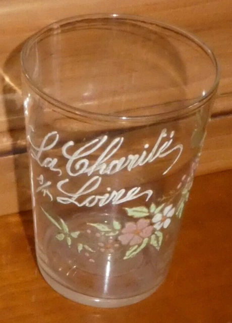 ANCIEN VERRE ÉMAILLÉ La Charité s/Loire 1900 ART NOUVEAU motif de fleurs LEGRAS EUR 30,00 ...
