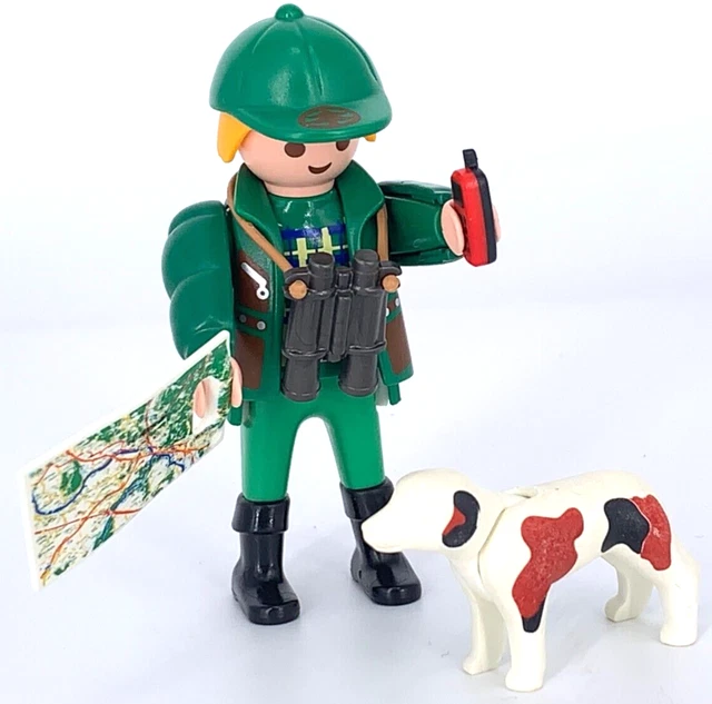 PLAYMOBIL 4206 REMPLACEMENT Ranger avec Dog, jumelles carte téléphone ...