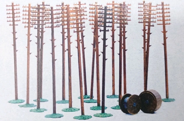 DAPOL KITMASTER C024 Telegraph Poles (20 In Pack) Kit - OO/HO - New £8. ...