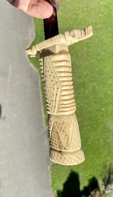 ANCIEN AFRICAIN, ACIER, Manche décoré en Os EUR 40,00 - PicClick FR