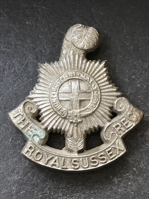 ROYAL SUSSEX REGIMENT Plastic Economy WW2 British Army Cap Badge £65.00 ...