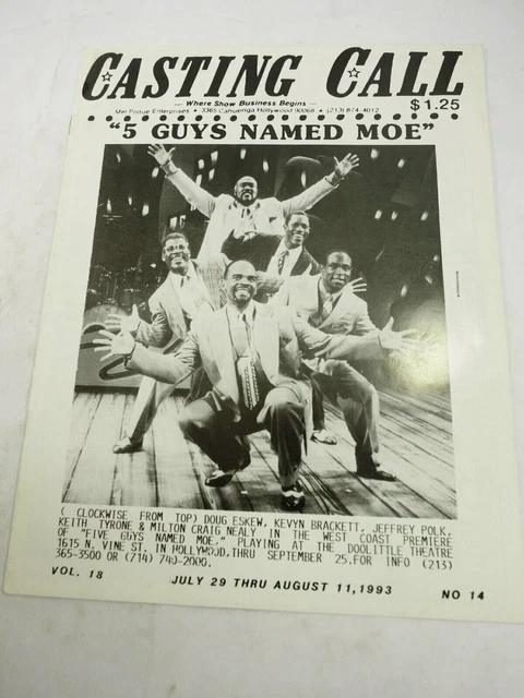 CASTING CALL HOLLYWOOD Jobs magazine July 29 thru August 11,1993 £5.44 ...