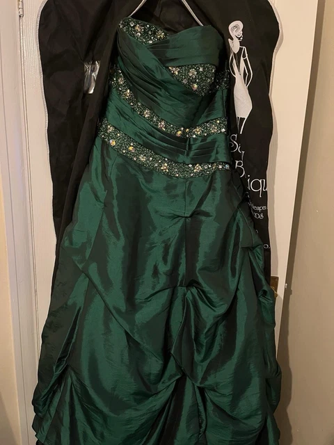SASSY BOUTIQUE HAND Beaded Prom Dress Size 10/12 Emerald Green £208.72 ...