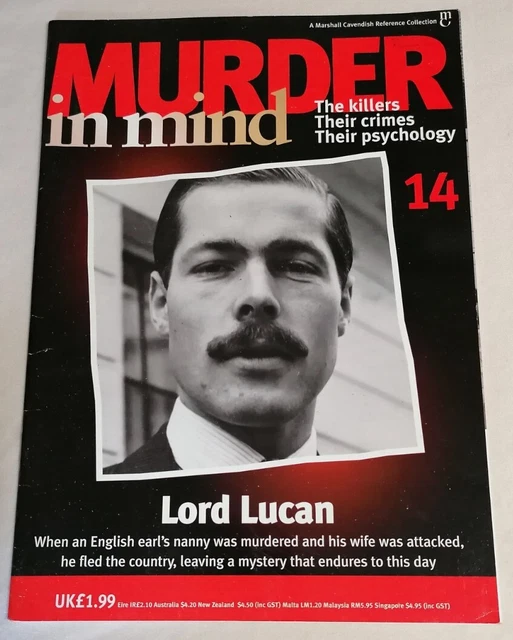 MAGAZINE - MURDER In Mind (Marshall Cavendish) Part #14 Lord Lucan £3. ...