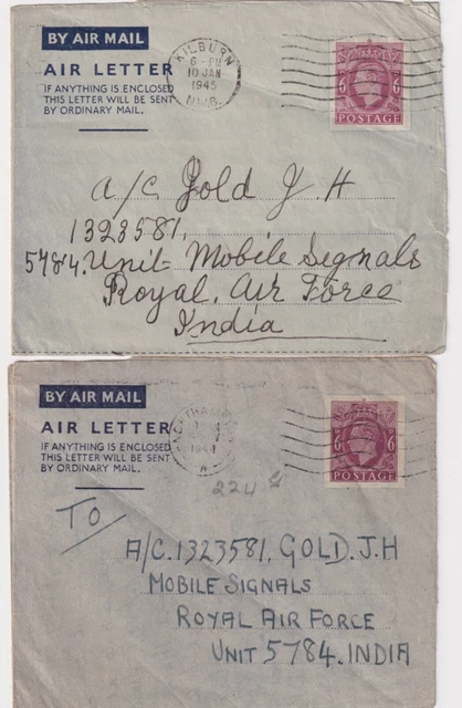 WW2 KGVI AIR Letters Kilburn Northampton 1945 A/C Gold RAF Mobile ...