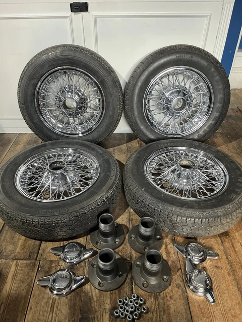 MG MIDGET / Sprite Chrome Wire Wheels, Adaptors And Spinners £975.00 ...