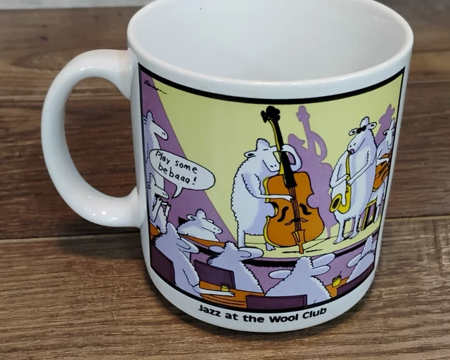 VINTAGE 1987 THE Far Side Gary Larson Coffee Mug "Jazz at the Wool Club ...