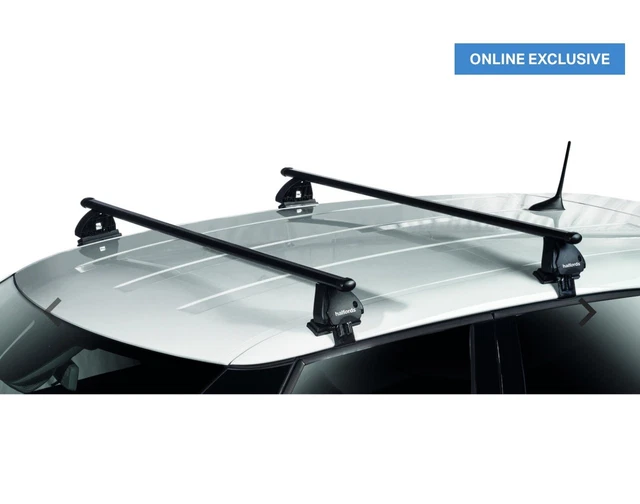HALFORDS NON RAIL Steel Roof Bars 115cm + Fixing Kit & 22 Set Feet Pack ...