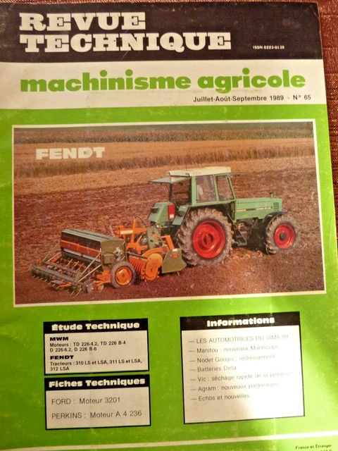 REVUE TECHNIQUE TRACTEUR FENDT FARMER 310 311 312 LS et LSA moteur MWM EUR 45,00 - PicClick FR