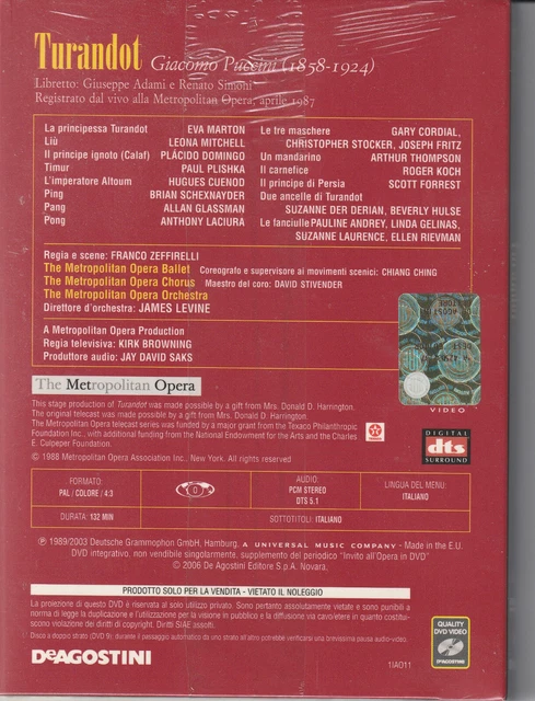 TURANDOT - GIACOMO Puccini - Invito all'Opera in DVD - NUOVO ...