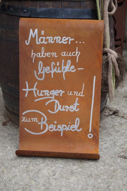 EDELROST TAFEL MÄNNER gewellt Spruch Geschenk Schild Garten Wanddeko ...