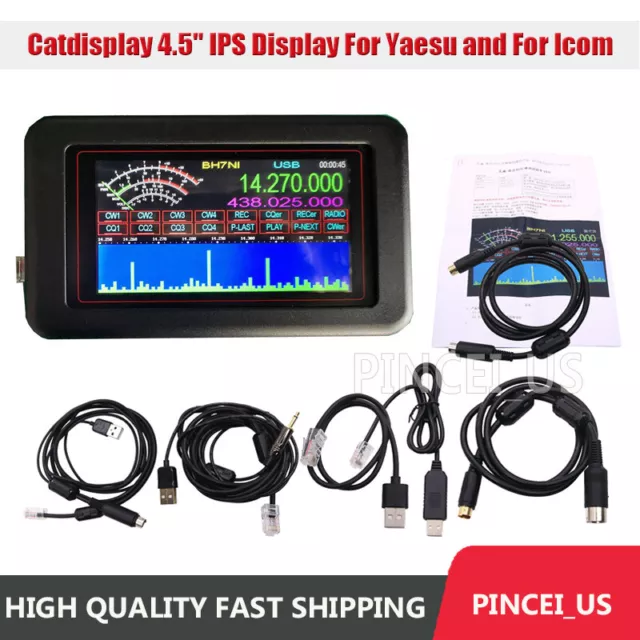 CATDISPLAY 4.5& IPS Display For Yaesu FT817/857/897/818 Icom IC7000/703 ...