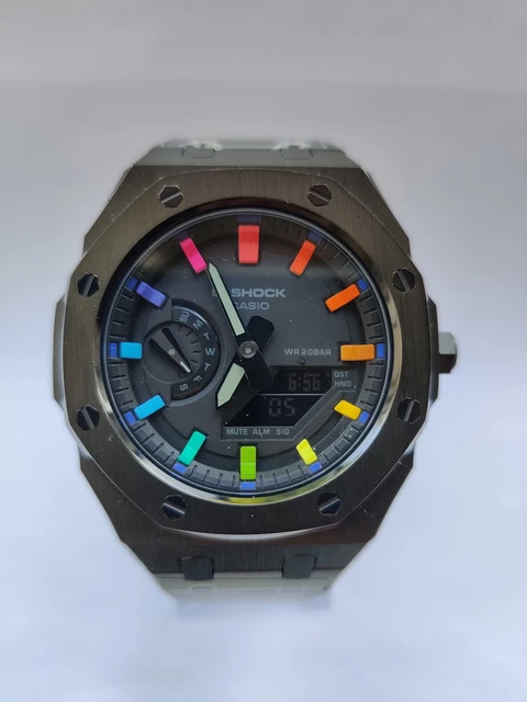 CASIOAK ROYAL OAK Black Metal Black/Rainbow Casio G-SHOCK GA2100 (Gen 5 ...