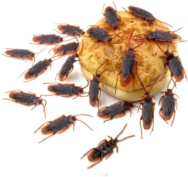 20 PRANK FAKE Roaches Plastic Cockroaches Creepy Roach Bugs Party Game ...
