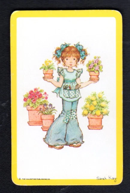 SARAH KAY SWAP Card - Cute Girl with Pot Plants (Yellow Border) £1.86 ...