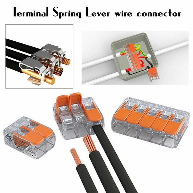 10PCS ELECTRICAL CONNECTORS Wire / Cable Block Clamp Terminal Reusable ...