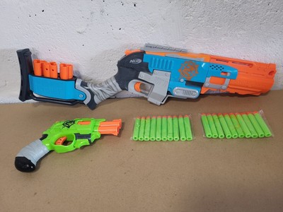 NERF GUN RARE zombie strike sledgefire shotgun 3 shells pistol ...