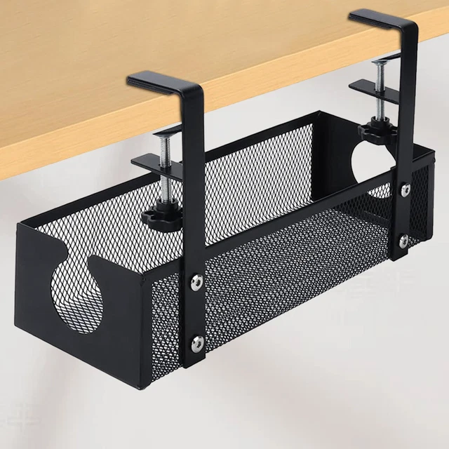 UNDER TABLE CABLE Management Rack Adjustable Thickness Under Desk Cord ...