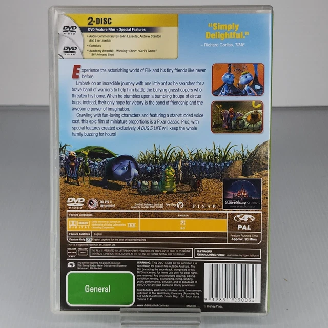 A BUG'S LIFE DVD Disney Pixar Children Family Cartoon Animation £5.17 ...
