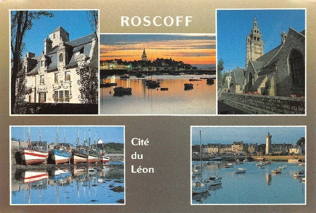 ROSCOFF - CITÉ du Leon - the port - the church and its old houses £5.11 ...