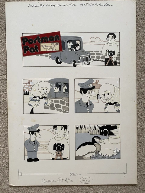 POSTMAN PAT ORIGINAL Published Artwork by Joan Hickson The Picture Postcard Man £54.99 - PicClick UK