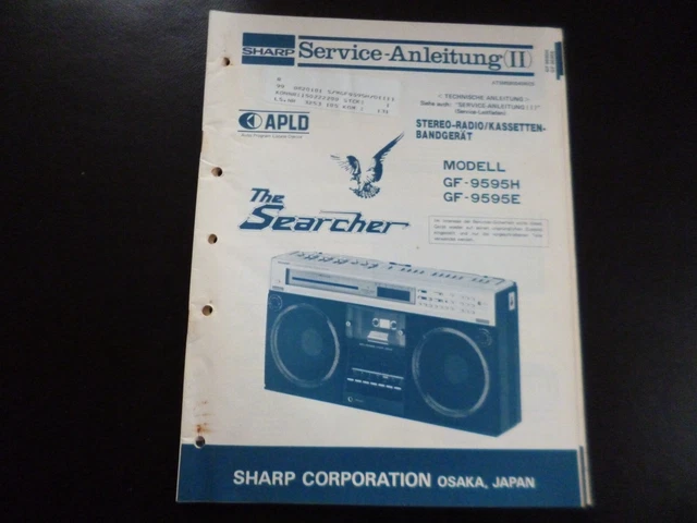 ORIGINAL SERVICE MANUAL Schaltplan Sharp GF-9595H GF-9595E EUR 12,50 ...